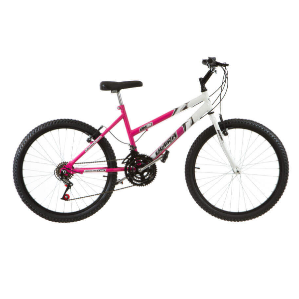 Bicicleta Aro 24" Femenina Ultra Bikes Rosa | Blanco