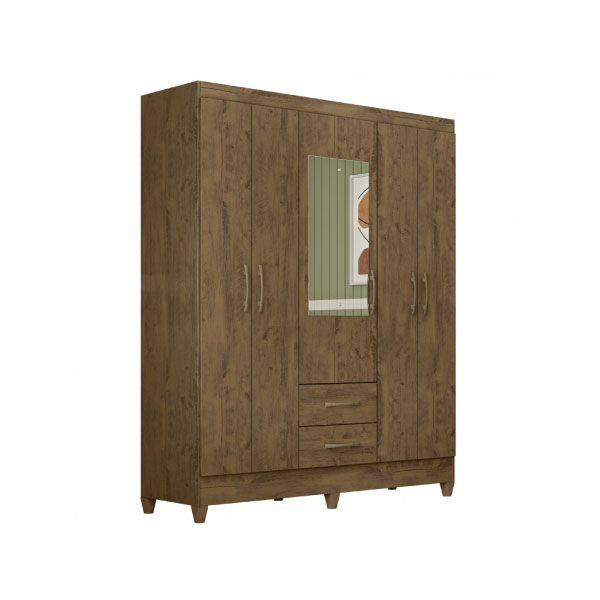 Ropero Moval Assis 5P C/Espejo Castaño